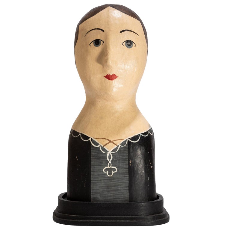 French Painted Papier Mâché Marotte For Sale at 1stDibs