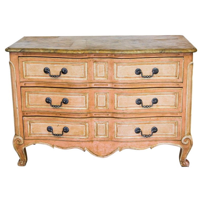 French Painted Three Drawer Chest For Sale at 1stDibs