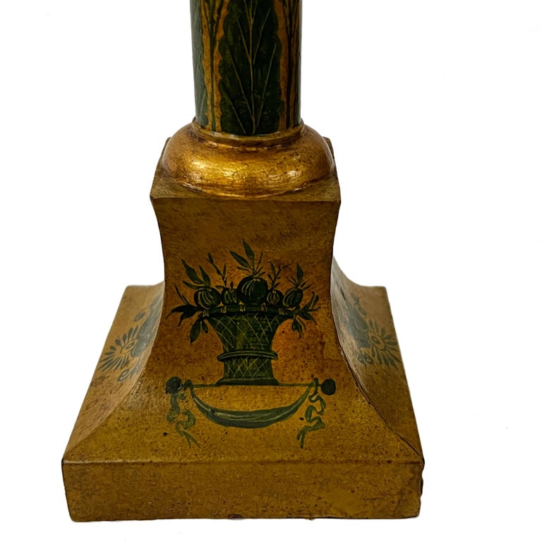 French Painted Tole Lamp For Sale at 1stDibs