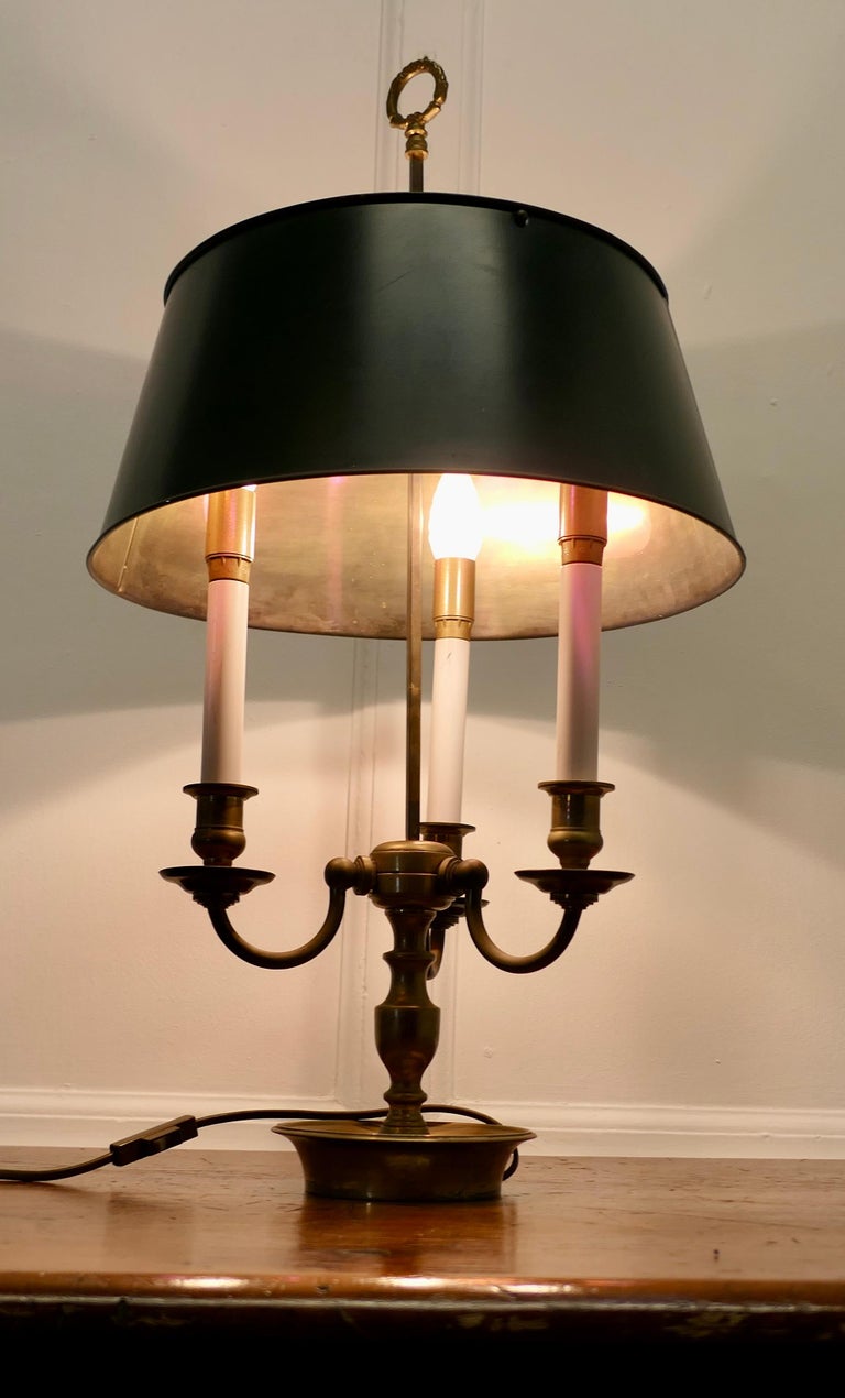 French Painted Toleware and Brass Triple Desk Lamp a Lovely Piece For ...