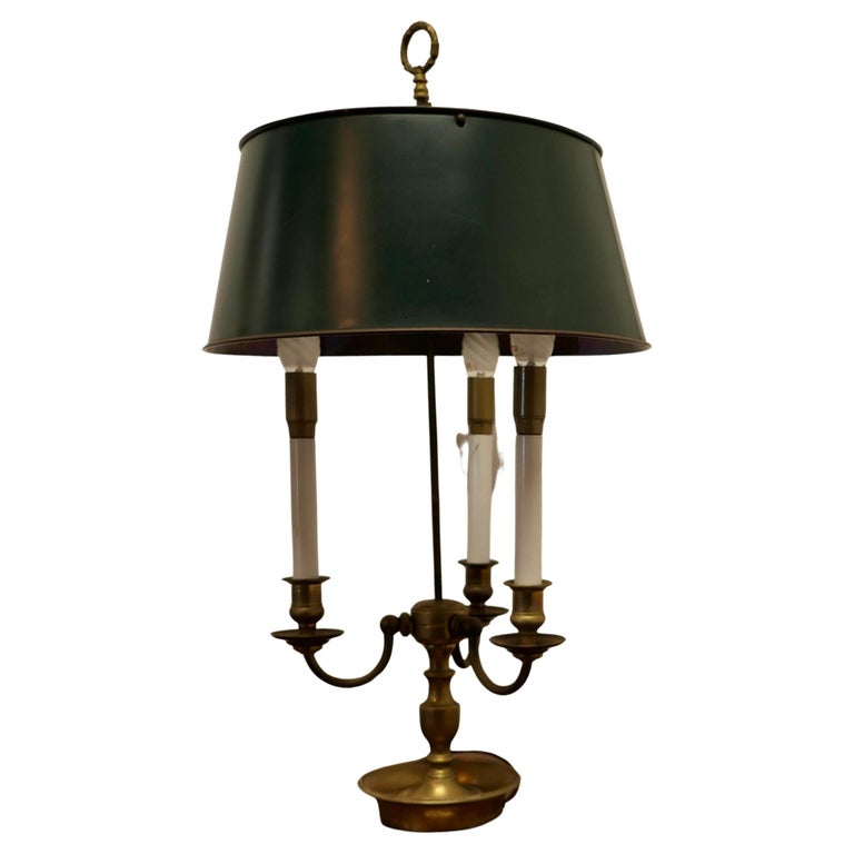 French Painted Toleware and Brass Triple Desk Lamp a Lovely Piece For ...