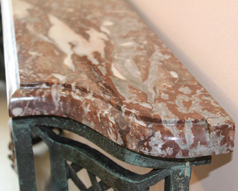 French Painted Wrought Iron and Marble Radiator Cover, circa 1930 at ...