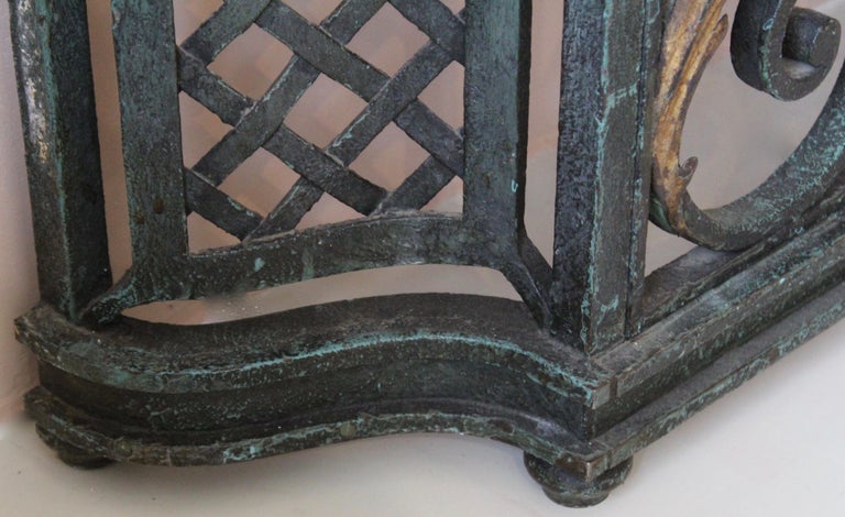 French Painted Wrought Iron and Marble Radiator Cover, circa 1930 at ...