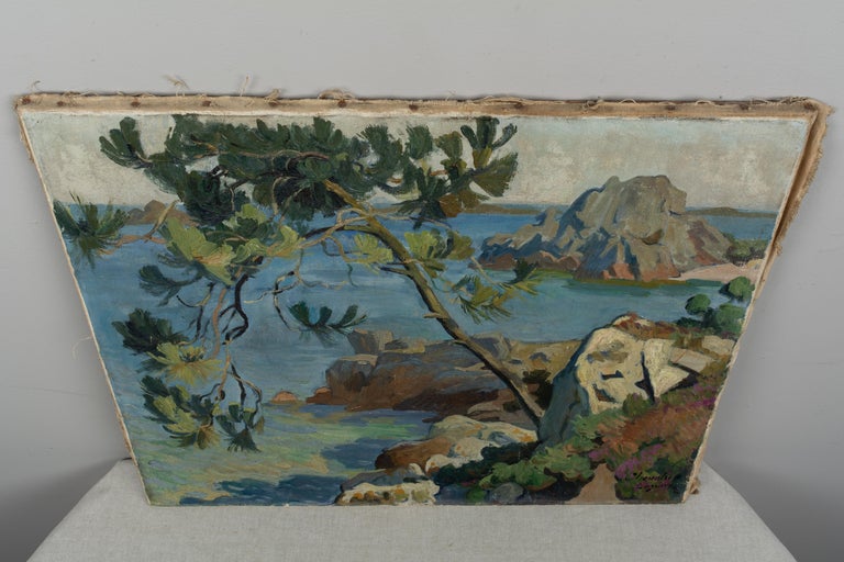 French Painting of Brittany Coastline by Ernest Jean Chevalier at 1stDibs