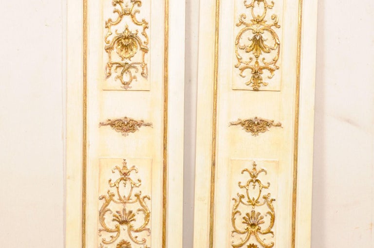 French Pair Decorative Wall Panels W/Gilt Rinceaux and Shell Accents ...