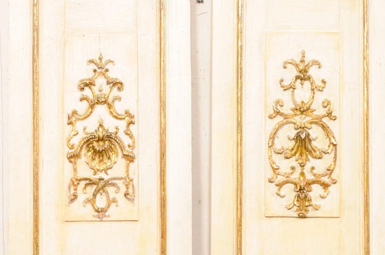 French Pair Decorative Wall Panels W/Gilt Rinceaux and Shell Accents ...