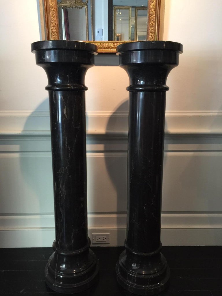 French Black Marble Column For Sale at 1stDibs