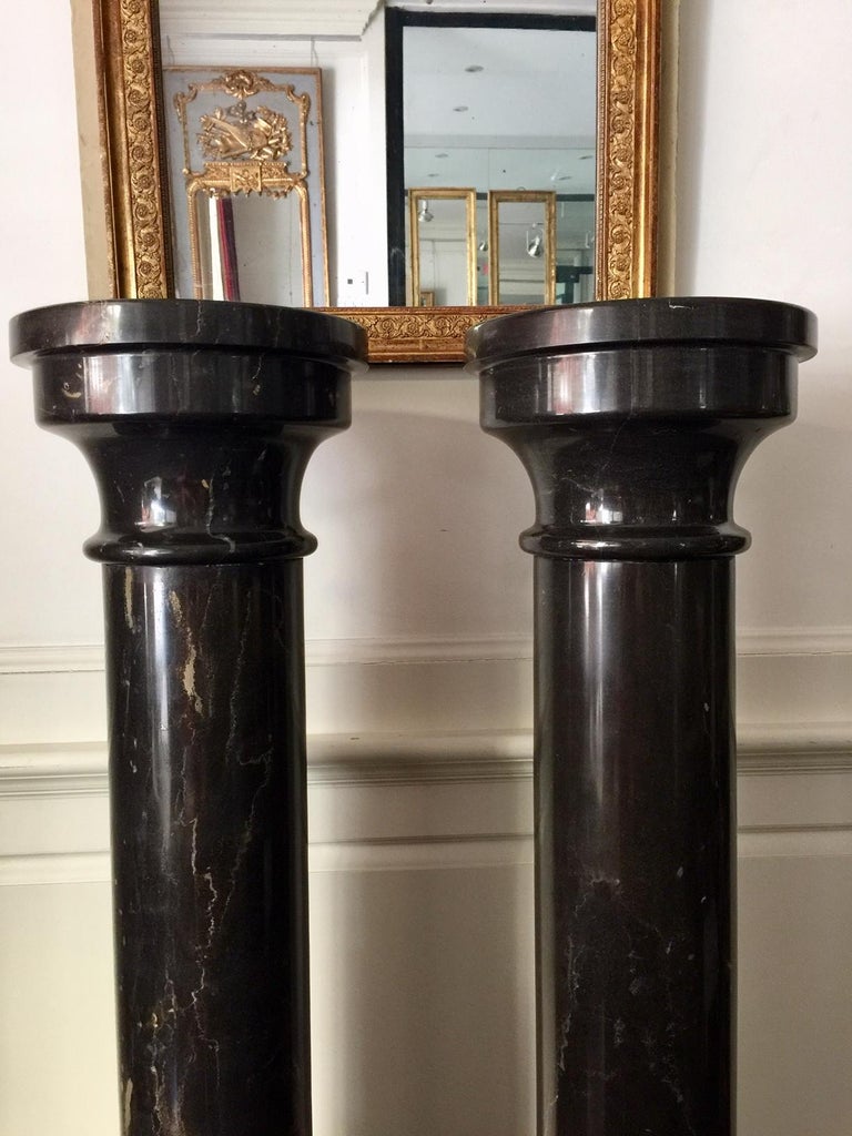 French Black Marble Column For Sale at 1stDibs