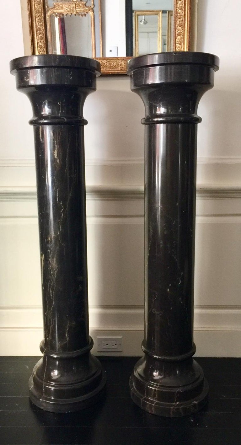 French Black Marble Column For Sale at 1stDibs