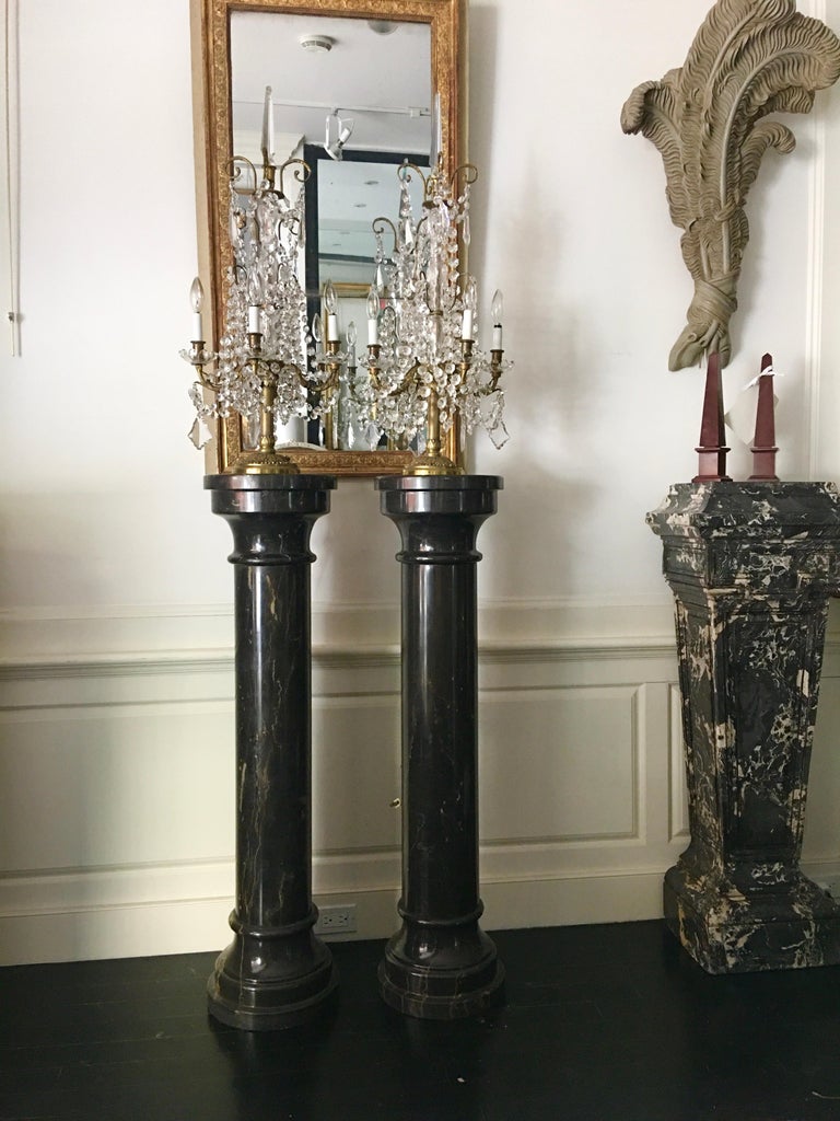 French Black Marble Column For Sale at 1stDibs