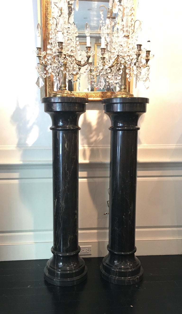 French Black Marble Column For Sale at 1stDibs