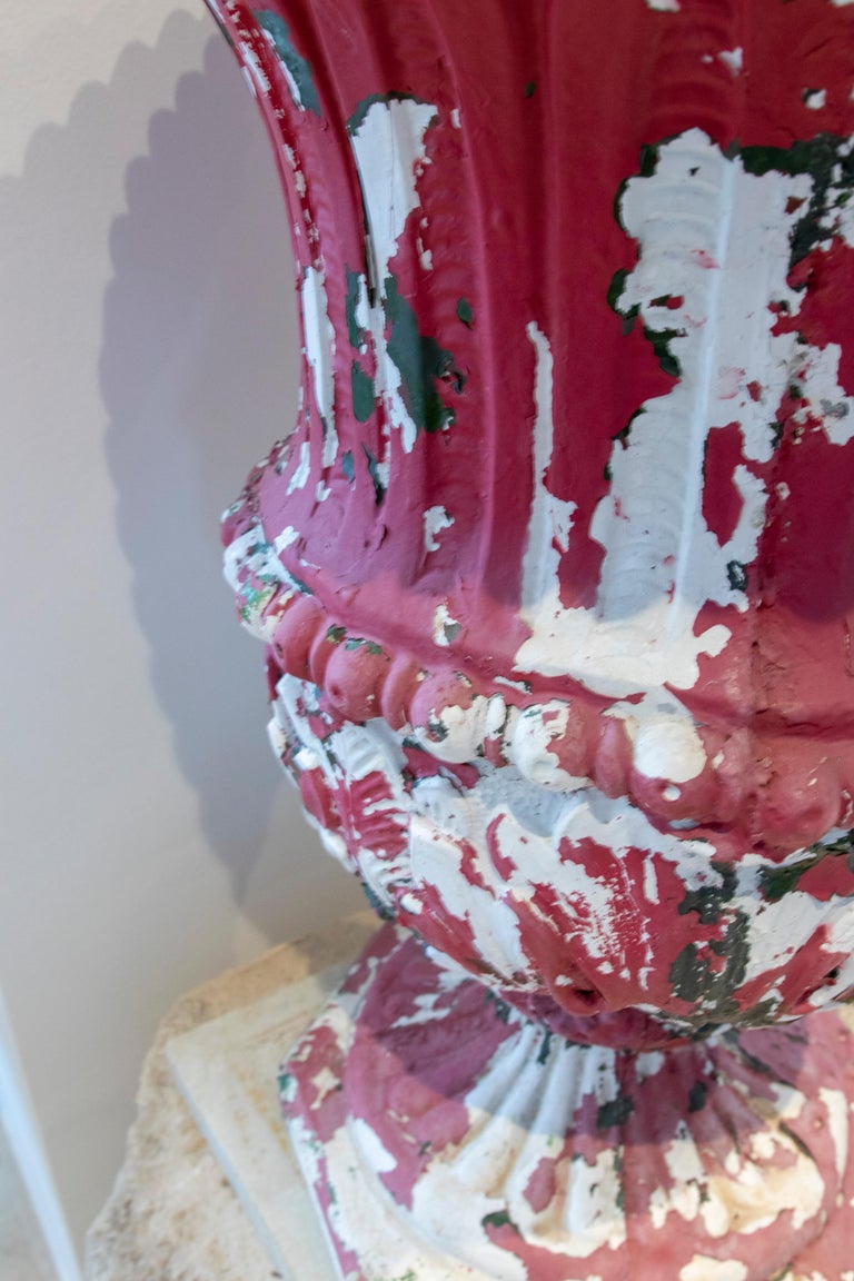 French Pair of Iron Cups with Paint Remnants For Sale at 1stDibs