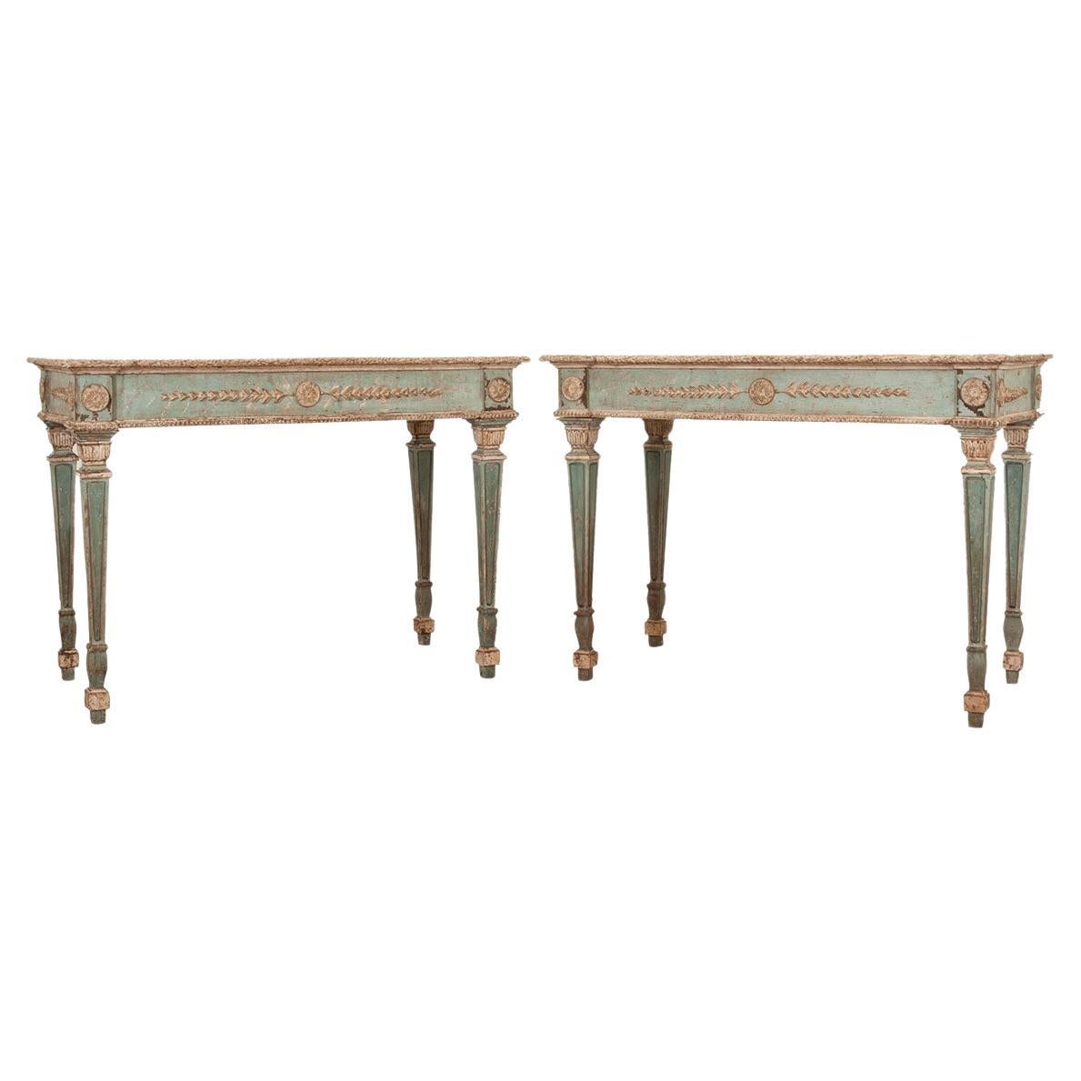 French Pair of Empire Demilune Corner Consoles at 1stDibs
