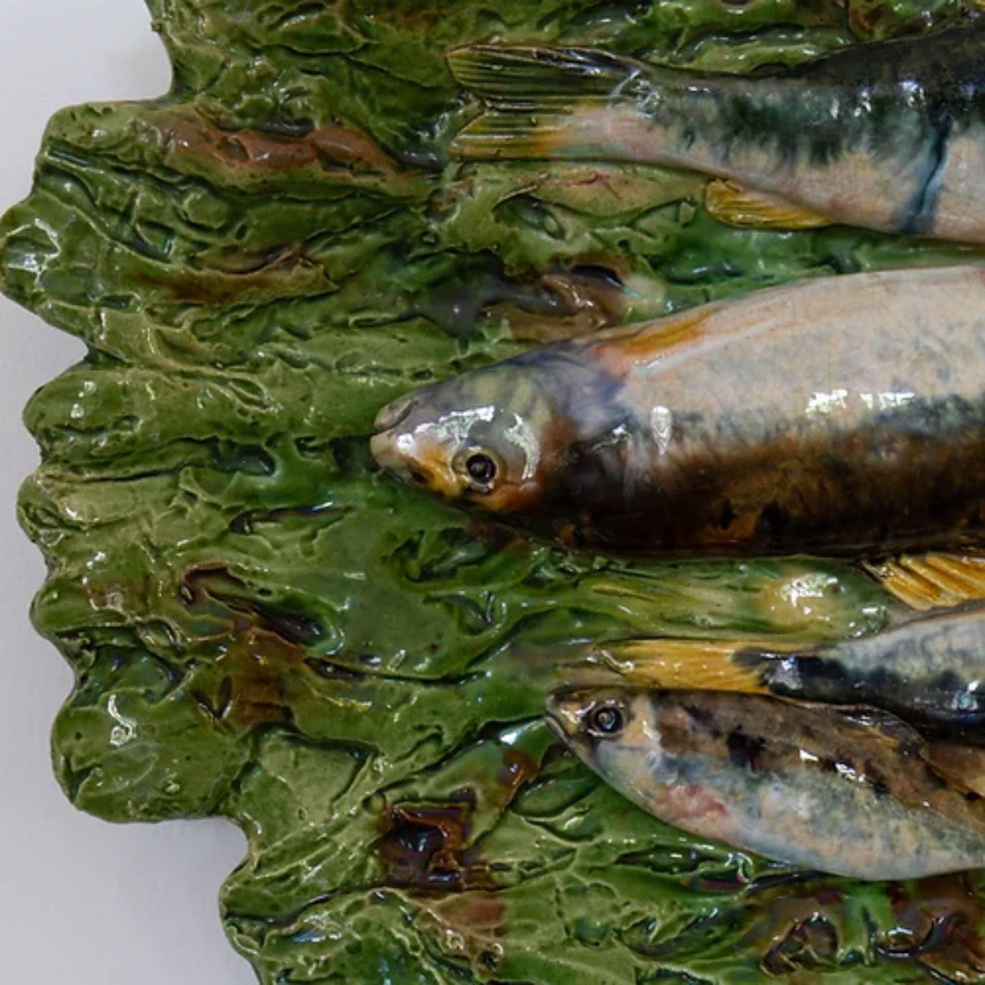 French Palissy Ware Fish Plate, circa 1890 For Sale at 1stDibs