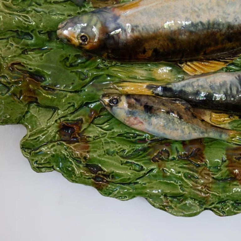French Palissy Ware Fish Plate, circa 1890 For Sale at 1stDibs