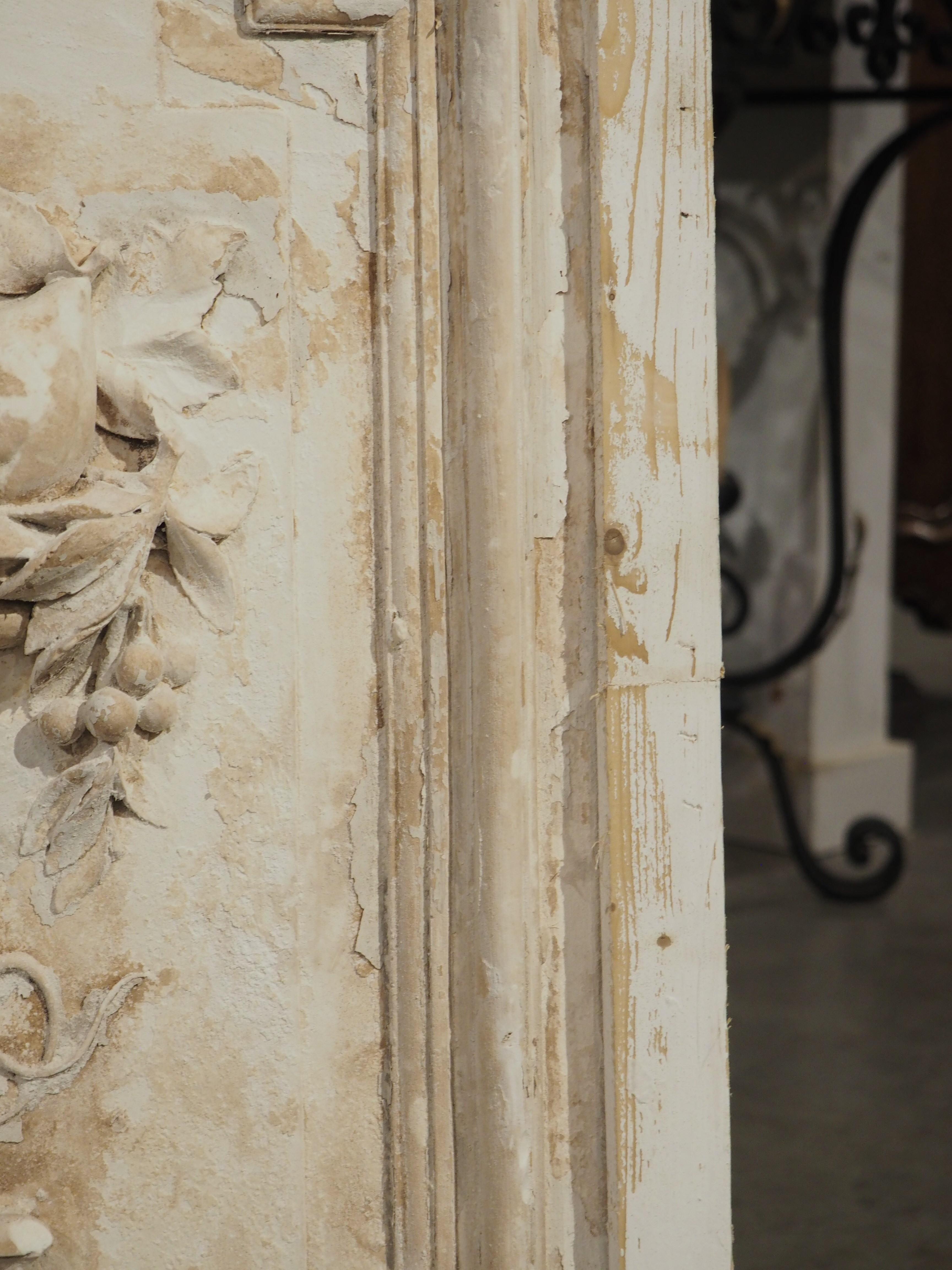 French Parcel Paint Plaster and Wood Wall Plaque For Sale at 1stDibs