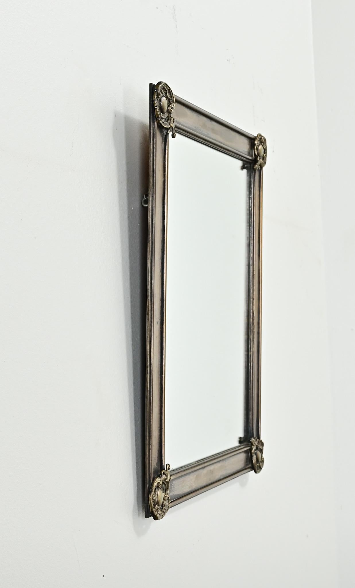French Petite Silver Plate Mirror For Sale at 1stDibs