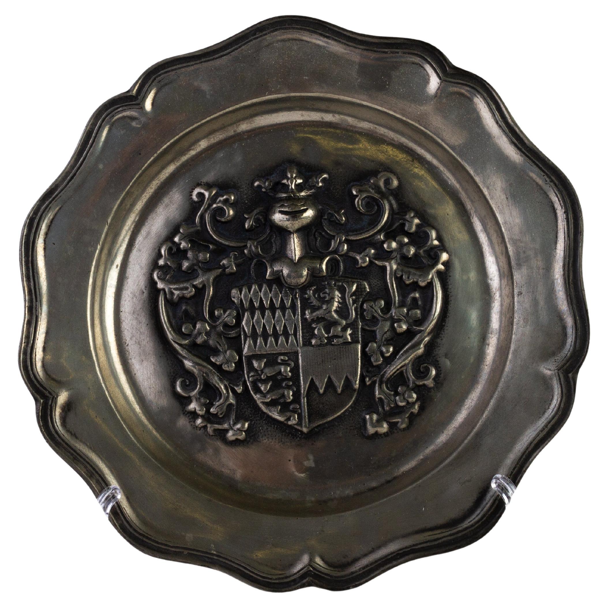 Rare Solid Bronze Armorial Crest Coat of Arms Lovely Verdigris ...