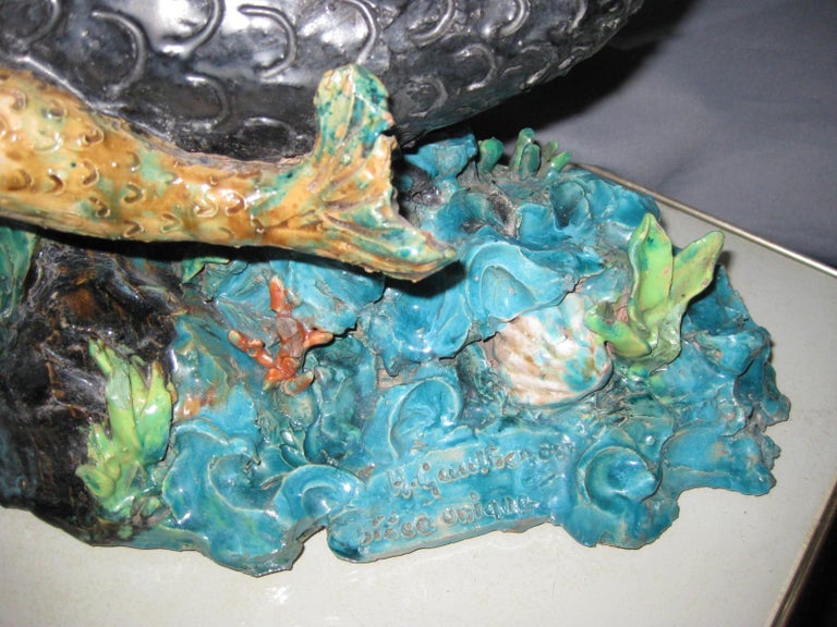 French "Piece Unique" Ceramic Sculpture of a Mermaid Signed, H ...
