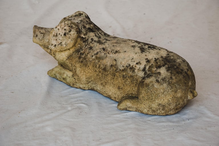 French Pig Garden Statue at 1stDibs