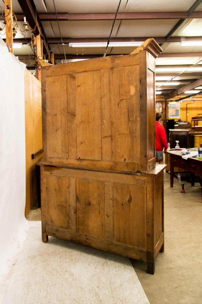 French Pine Step Back Cupboard For Sale at 1stDibs