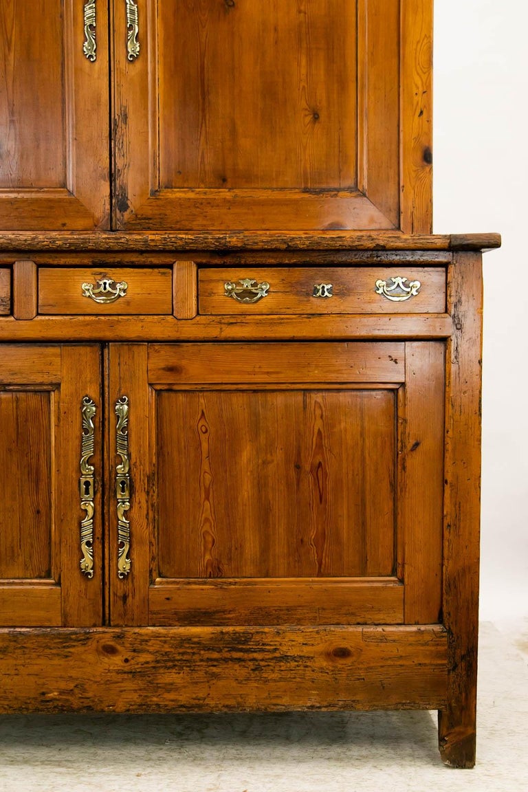 French Pine Step Back Cupboard For Sale at 1stDibs