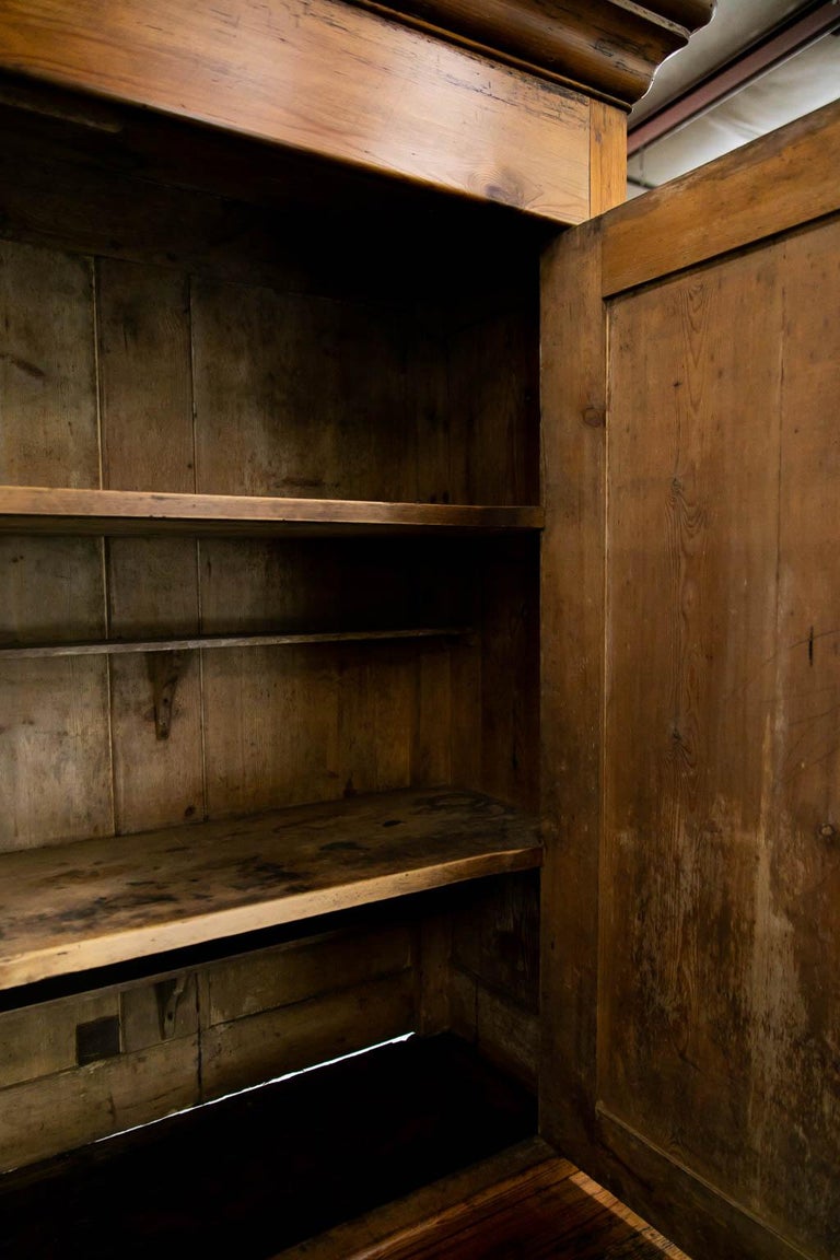 French Pine Step Back Cupboard For Sale at 1stDibs
