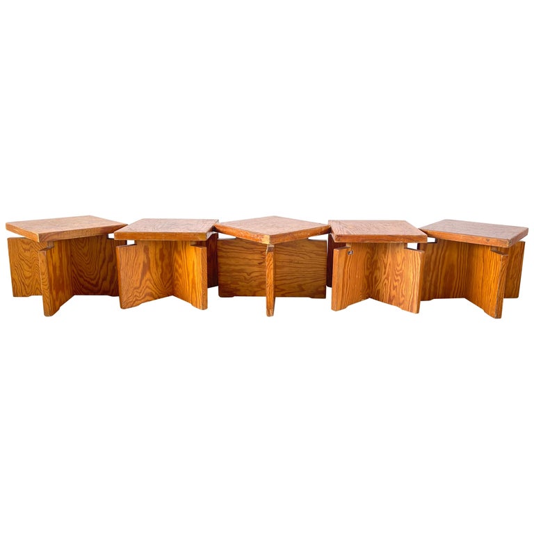 French Pine Stools at 1stDibs