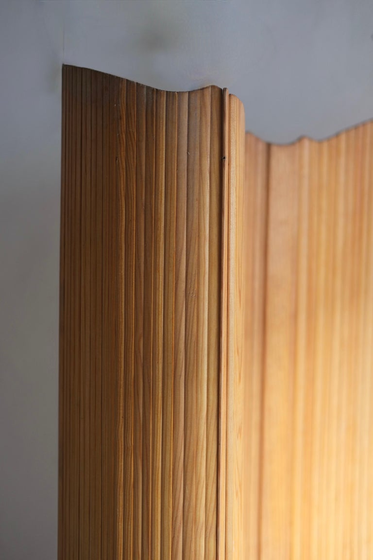 French Pine Tambour Screen at 1stDibs