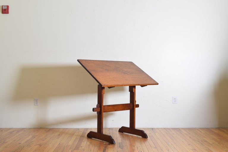 French Pinewood Adjustable Drafting Table or Desk, circa 1900 at ...