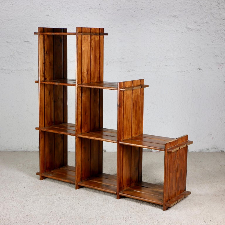 French Pinewood Shelves Unit, Attributed to Regain, 1980s For Sale at ...