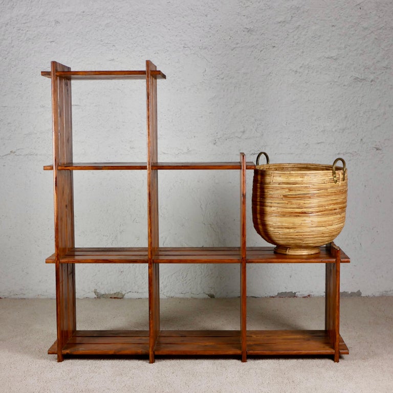 French Pinewood Shelves Unit, Attributed to Regain, 1980s For Sale at ...
