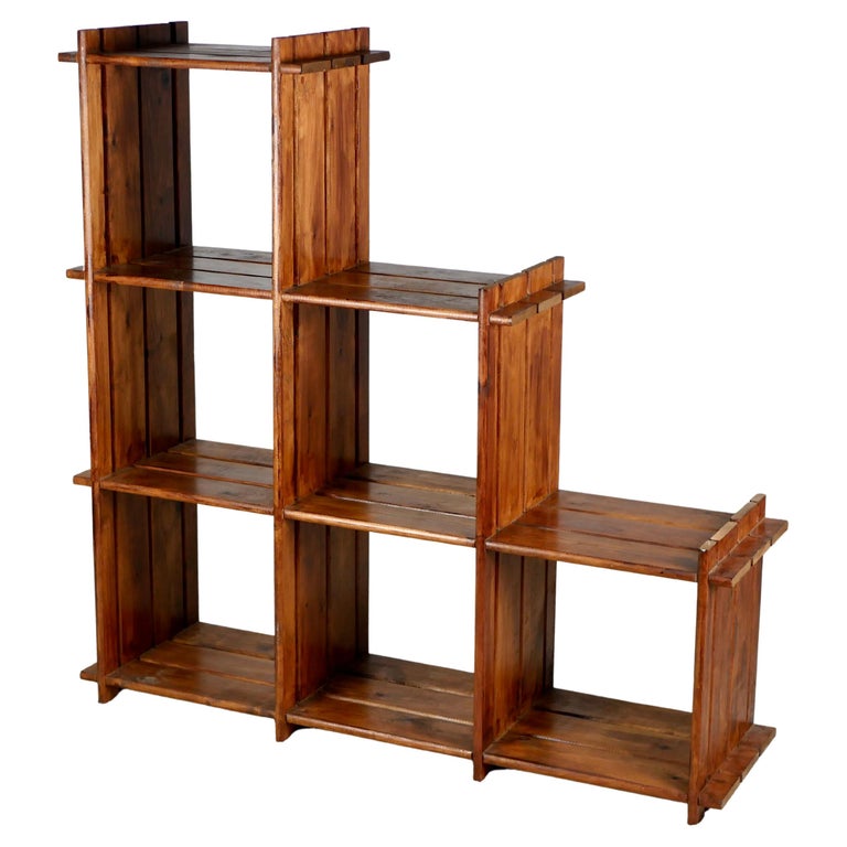 French Pinewood Shelves Unit, Attributed to Regain, 1980s For Sale at ...