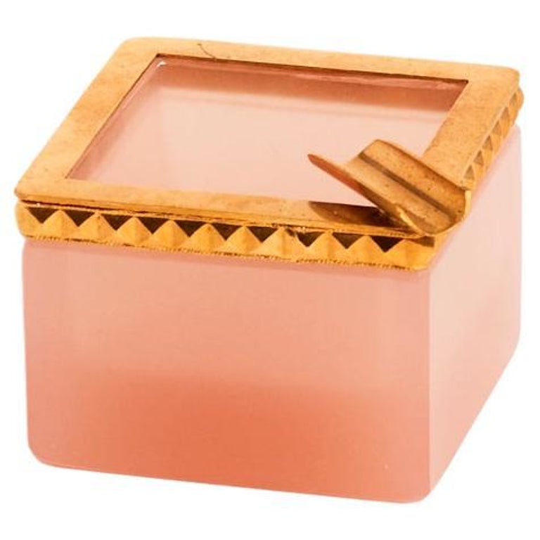 French Pink Opaline Glass Ashtray at 1stDibs