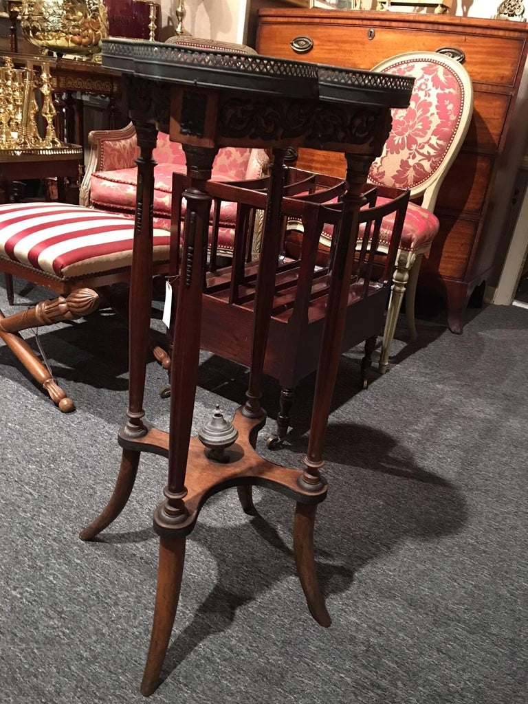 French Plant Stand or Pedestal with Brass Ormolu and Marble Top, 19th ...
