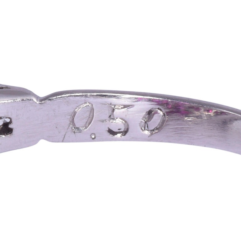 French Platinum Diamond Ruby Ring For Sale at 1stDibs