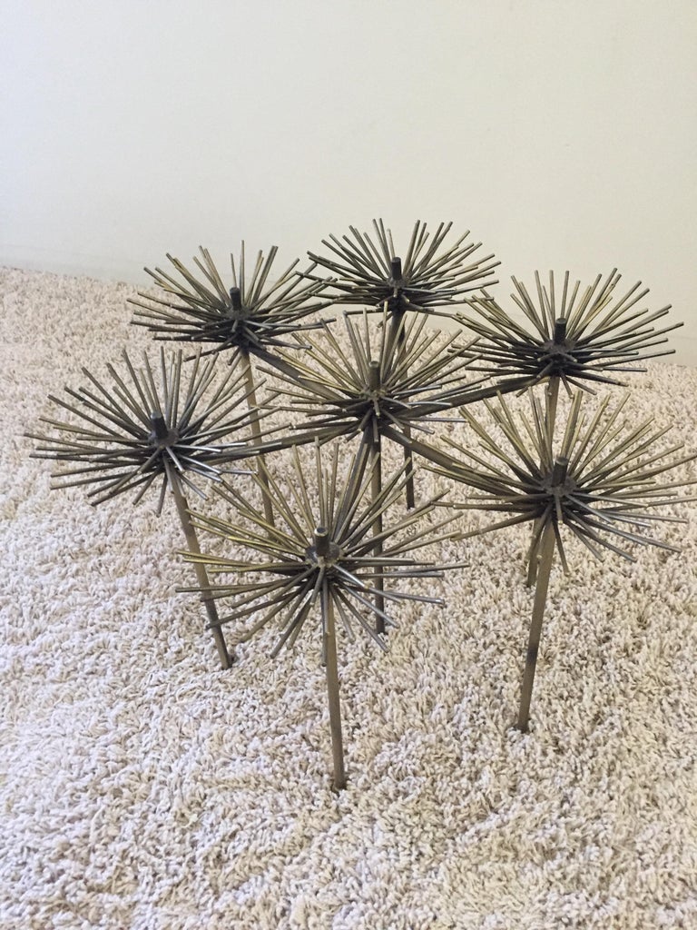 French Pom Pom Bronze Gilt Iron Curtis Jere Style Petite Cocktail Table ...