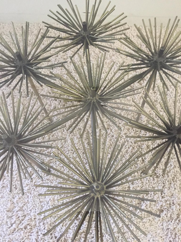 French Pom Pom Bronze Gilt Iron Curtis Jere Style Petite Cocktail Table ...