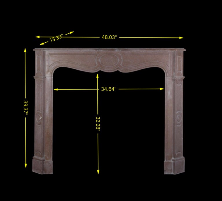 French Pompadour Style Vintage Fireplace Surround in Marble For Sale at ...