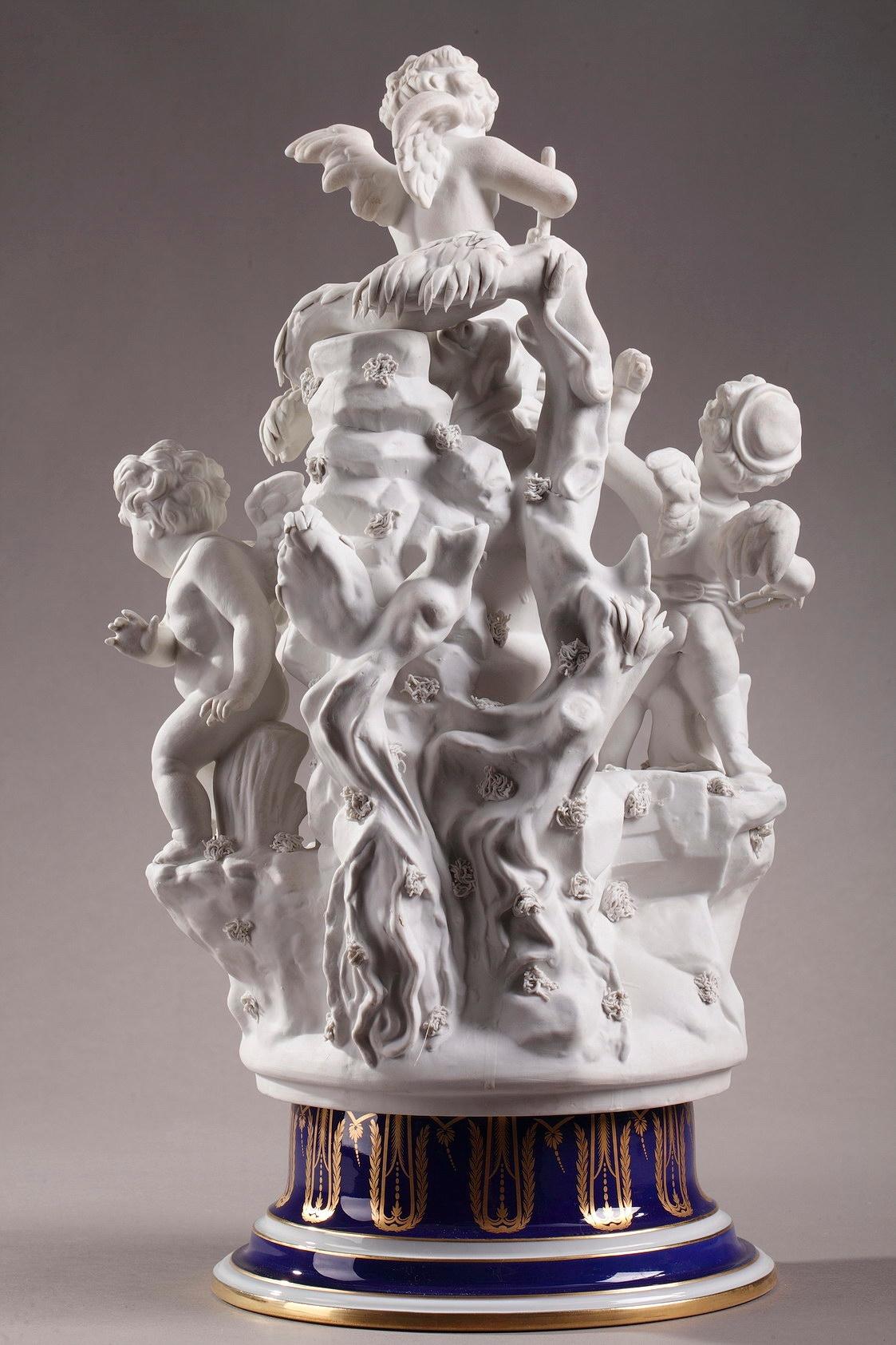 French Porcelain Biscuit, Les Travaux Des Amours after a Sevres Model ...