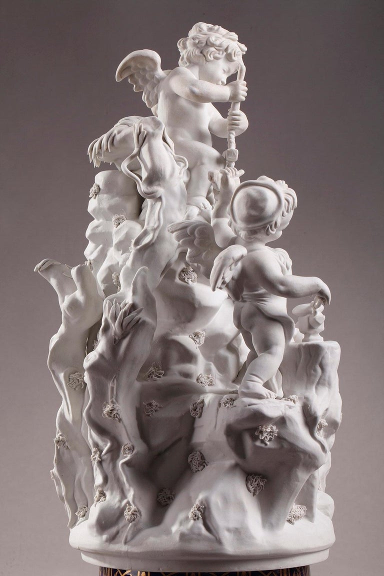 French Porcelain Biscuit, Les Travaux Des Amours after a Sevres Model ...