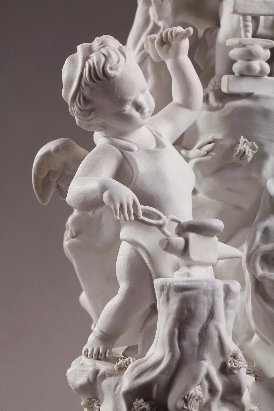 French Porcelain Biscuit, Les Travaux Des Amours after a Sevres Model ...