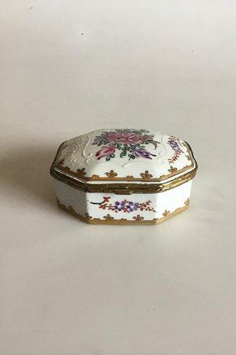 French Porcelain Box with Gilted Bronze Ornamentation, Approx. 1900 at ...
