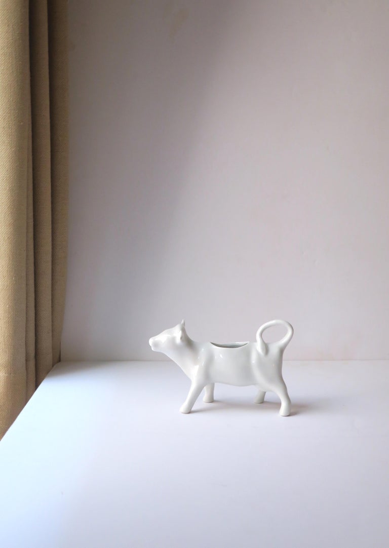 French Porcelain Cow Creamer Pitcher in the Rustic Style, circa Mid ...