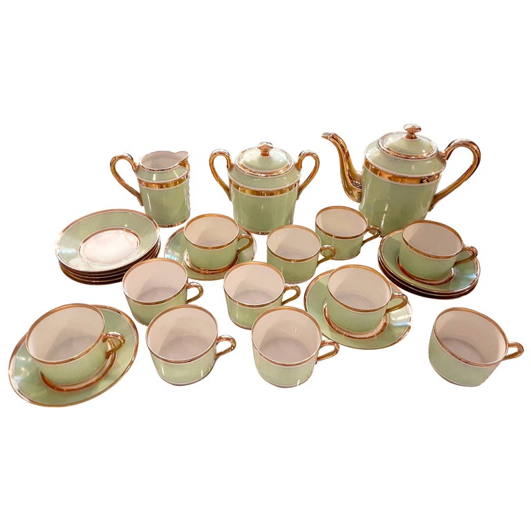French Porcelain Tea, Coffee or Breakfast Set Reminiscent of Ladurée ...