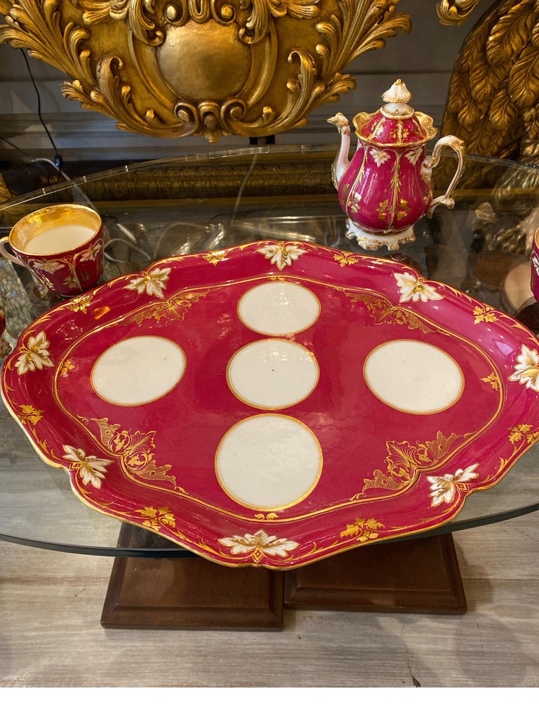 French Porcelain Tete a Tete Tea Set Circa 1875 For Sale at 1stDibs