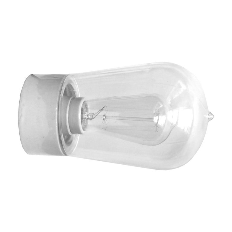 French Porcelain Vintage Industrial Clear Glass Wall Lamp Scones For ...