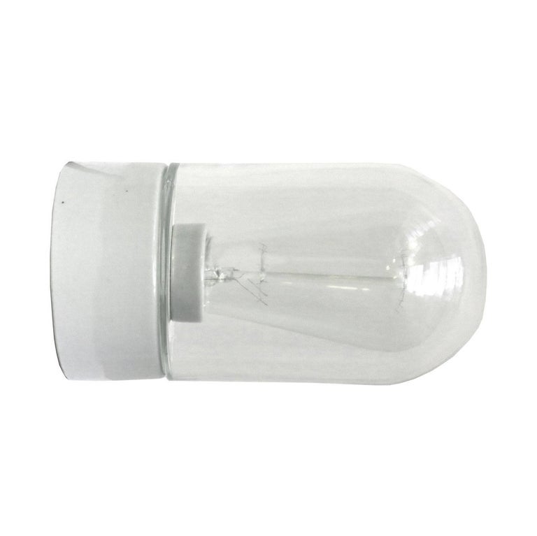 French Porcelain Vintage Industrial Clear Glass Wall Lamp Scones For ...