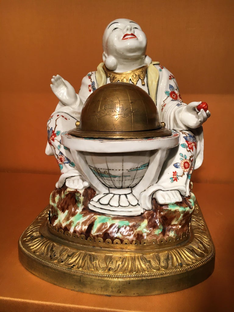 French Porcelaine and Bronze Inkstand, Marks of Samson, 19th Century ...