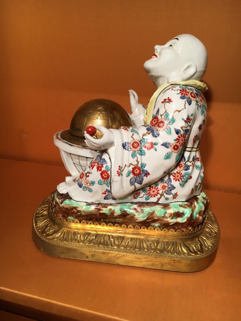 French Porcelaine and Bronze Inkstand, Marks of Samson, 19th Century ...